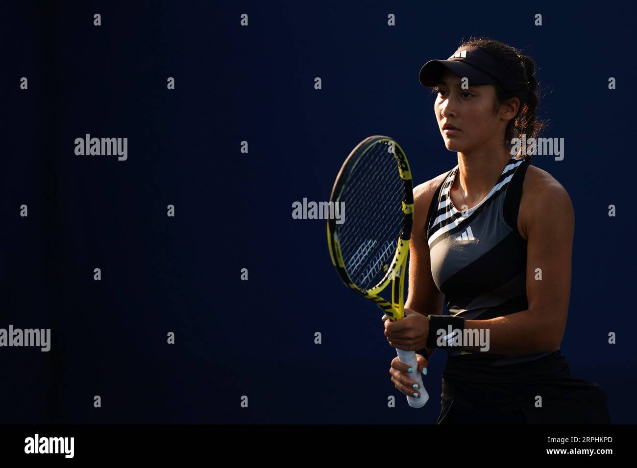 Valerie Glozman in action during a junior girls' singles match at the ...