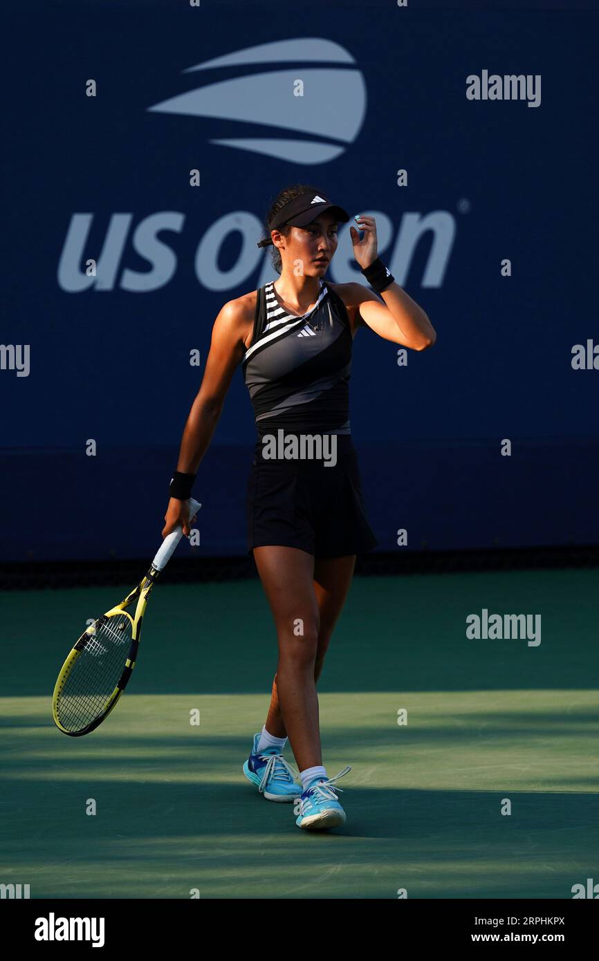 Valerie Glozman in action during a junior girls' singles match at the ...