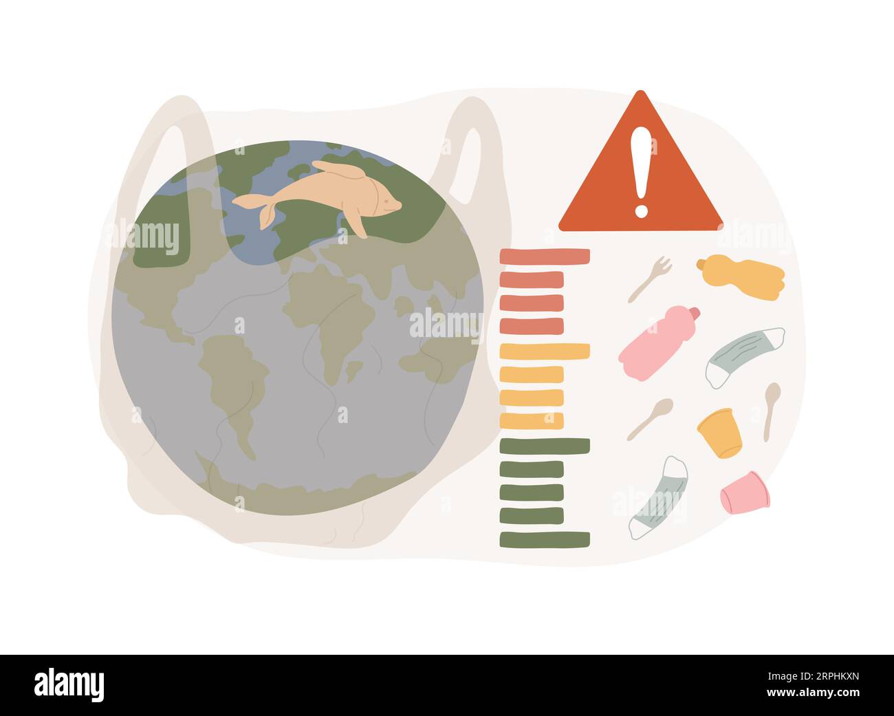 Plastic pollution isolated concept vector illustration. Plastic ocean ...