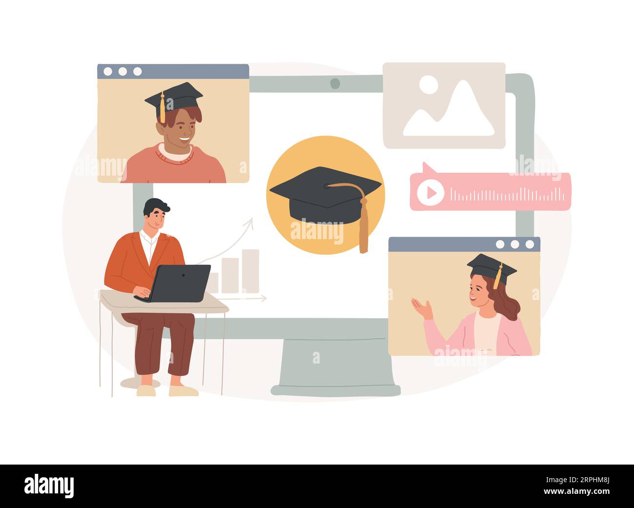 Online school platform isolated concept vector illustration ...
