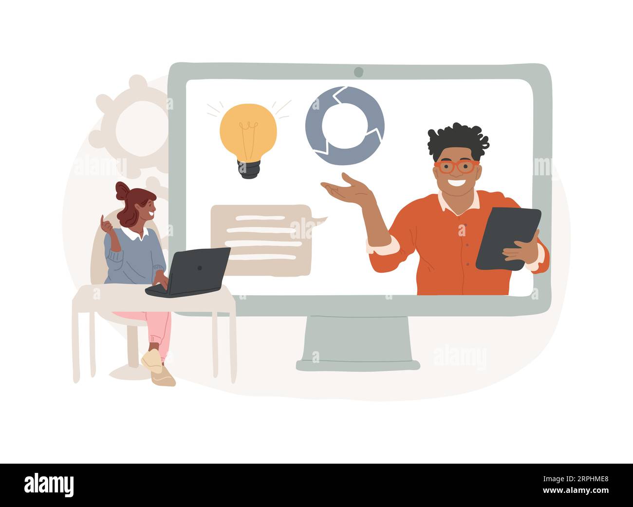 Online workshop isolated concept vector illustration. E-learning ...