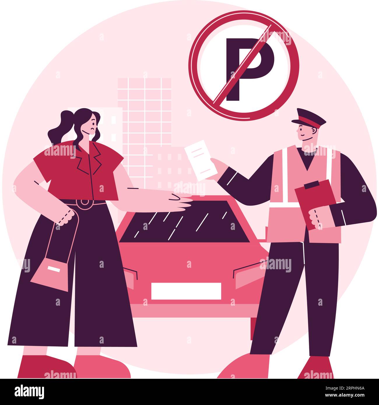 Parking fines abstract concept vector illustration. No parking zone ...