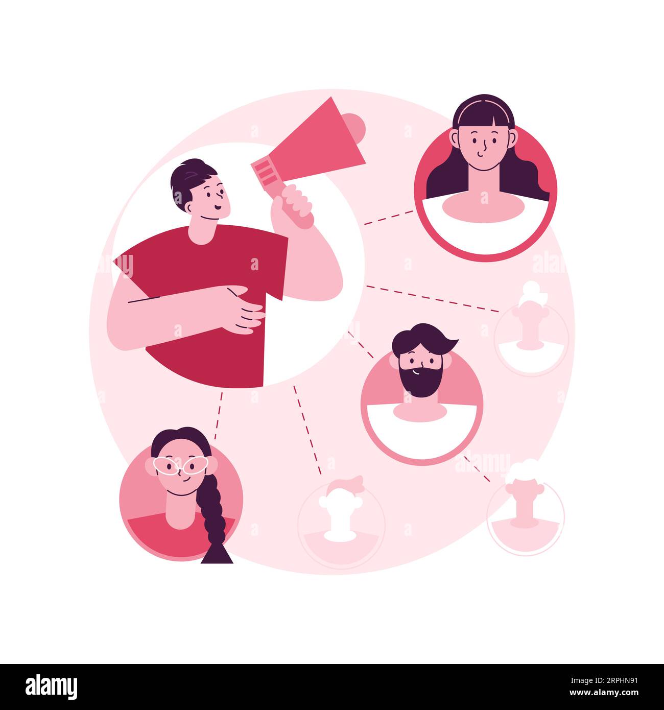 Word of mouth marketing abstract concept vector illustration. Word of ...