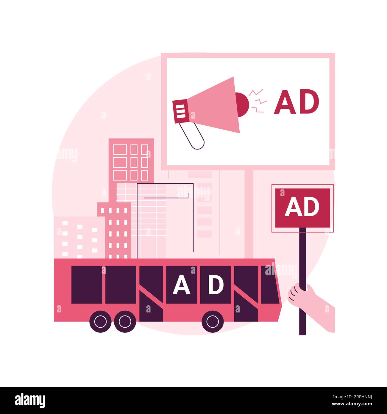 Outdoor advertising design abstract concept vector illustration. Out of ...