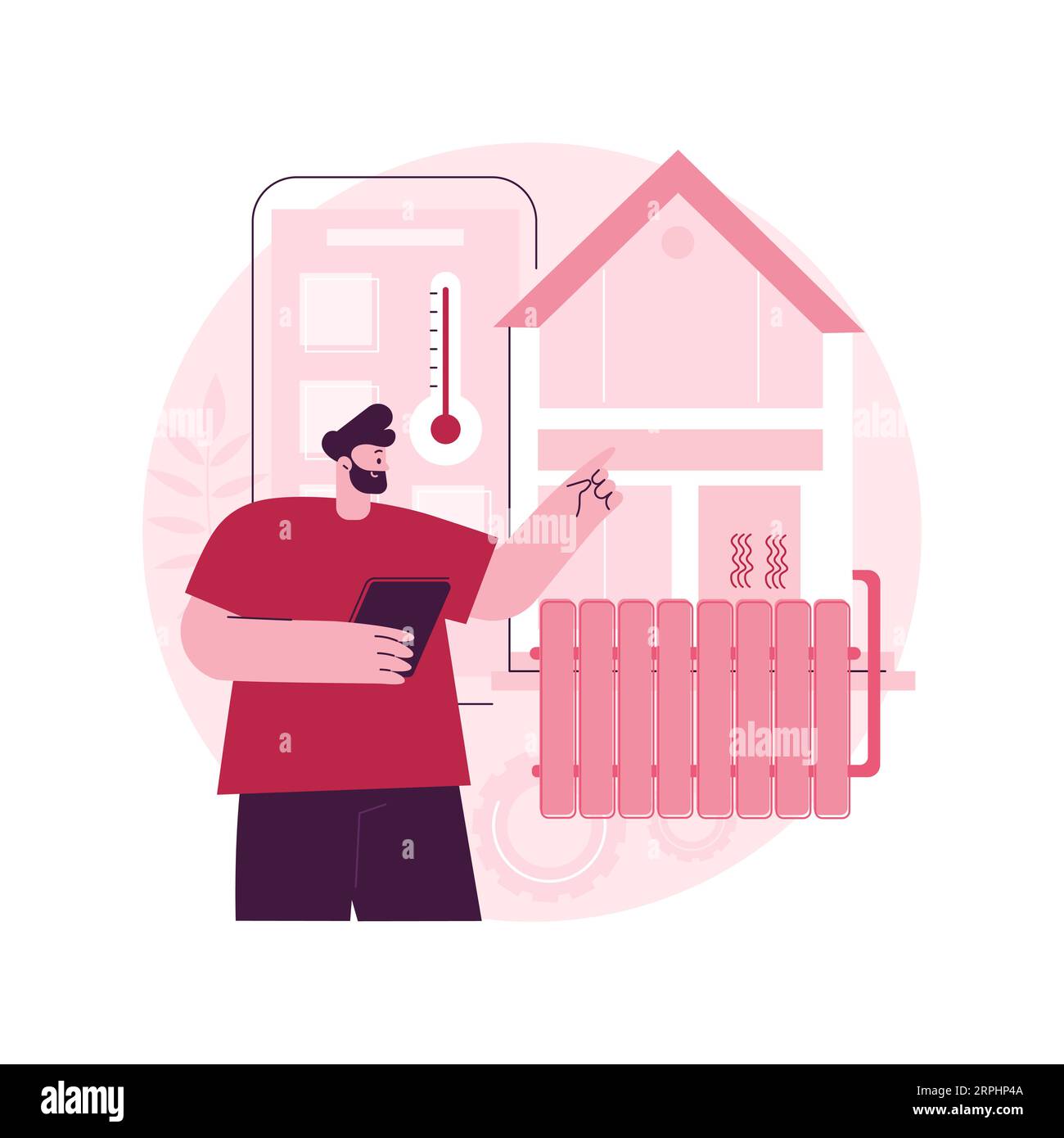 Home heating technologies abstract concept vector illustration. Smart ...