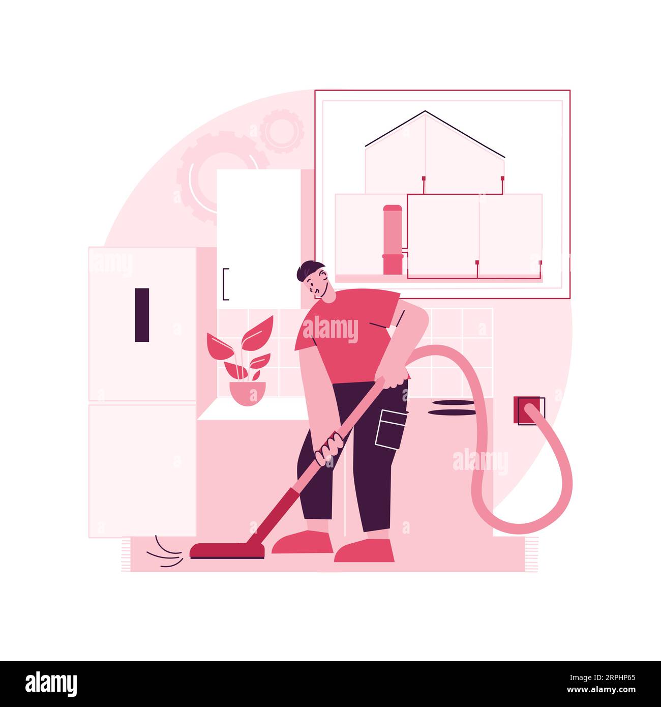 Central vacuum system abstract concept vector illustration. House ...