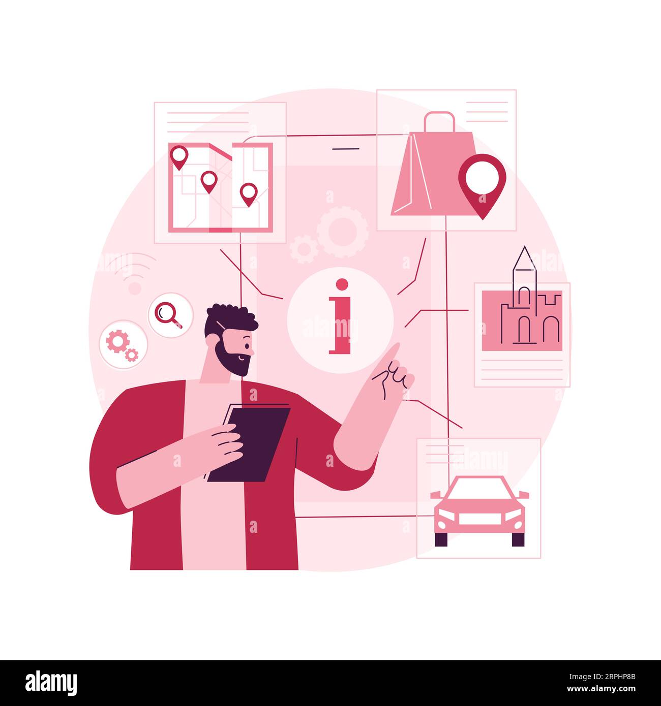 Digital guide abstract concept vector illustration. Mobile guide app ...