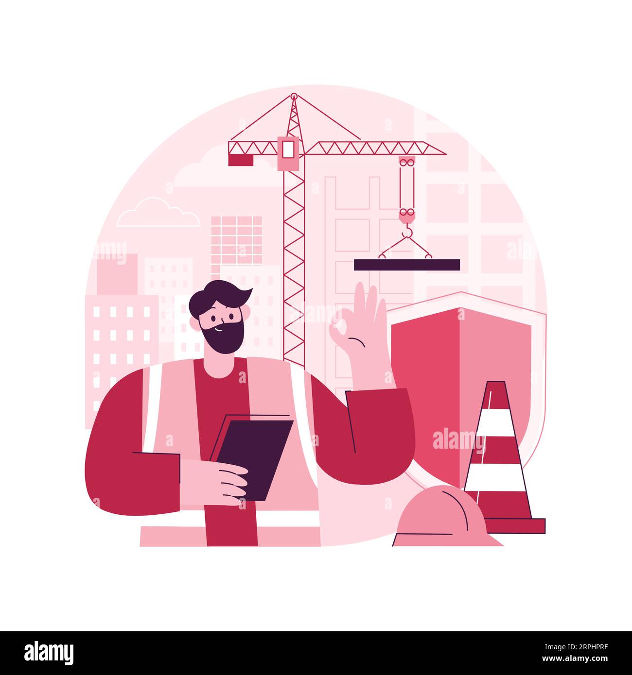 Building safety abstract concept vector illustration. Construction site ...