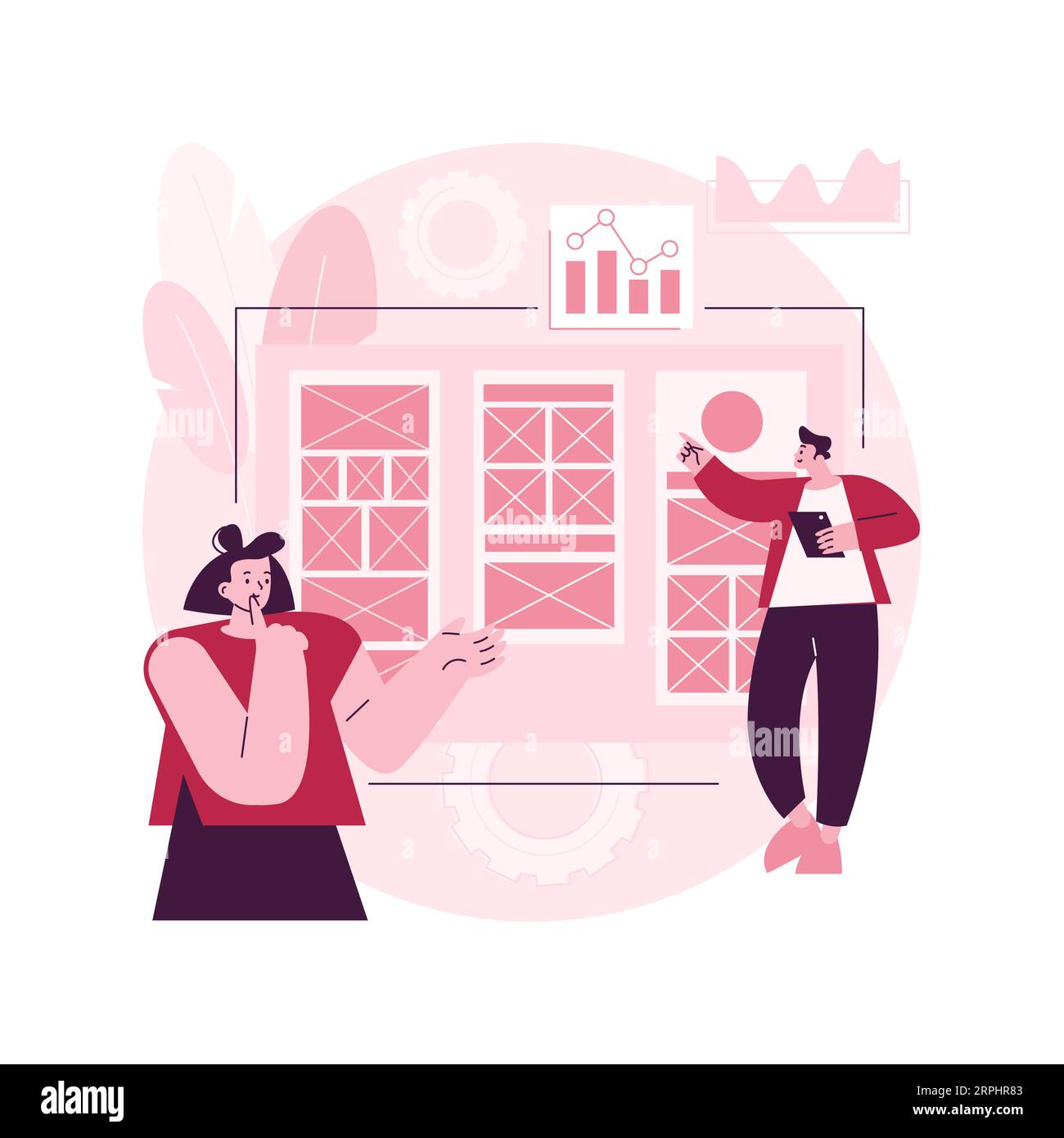 Wireframe abstract concept vector illustration. Web page layout ...