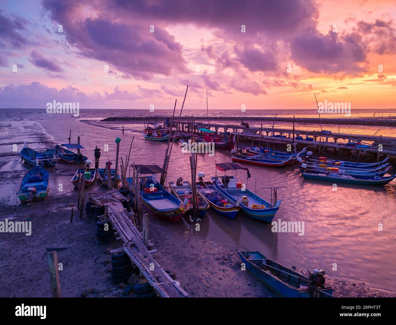 Arieal view of fishing port located at Kedah state of Malaysia Stock ...