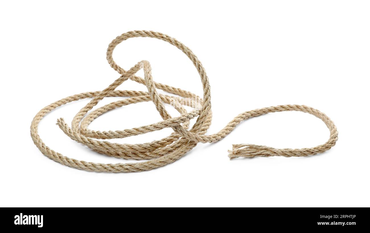 Hemp rope isolated on white. Organic material Stock Photo - Alamy
