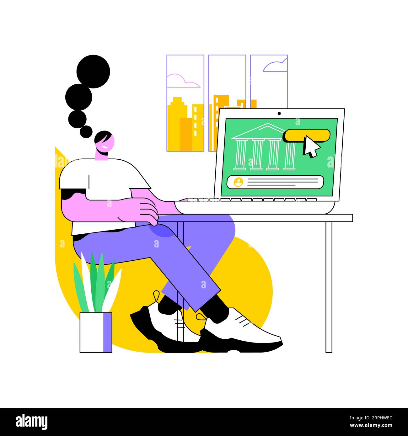 Open bank account online isolated cartoon vector illustrations. Woman ...