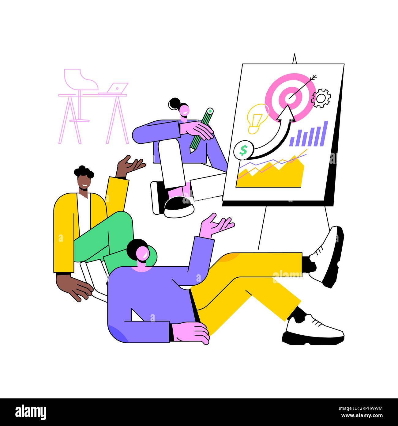 Business mission isolated cartoon vector illustrations. Group of people ...