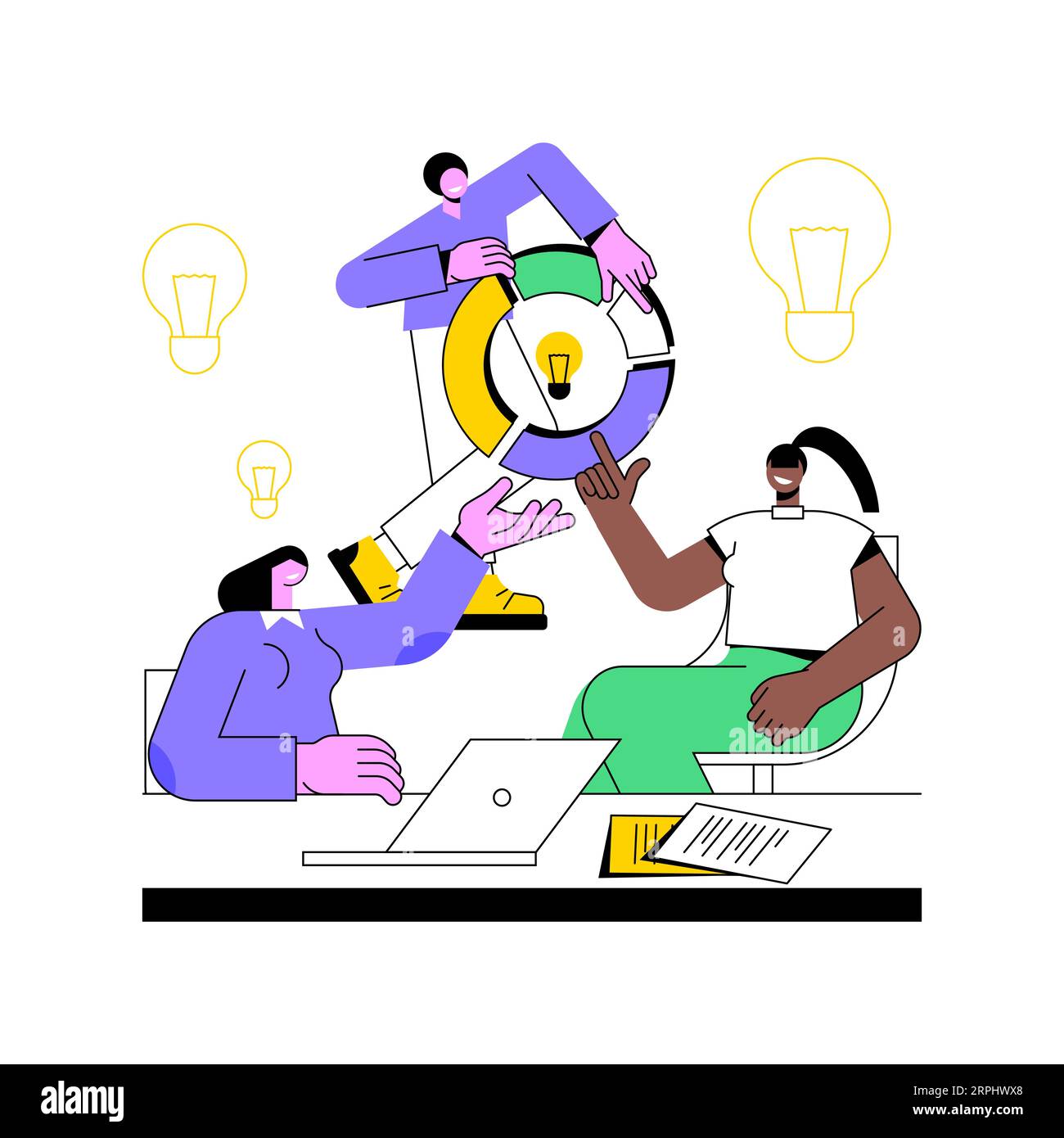 Business idea isolated cartoon vector illustrations. Young people ...