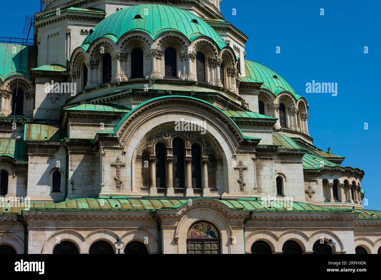Alexander Nevsky Cathedral, a Bulgarian Orthodox cathedral built in Neo-Byzantine style. Sofia ...