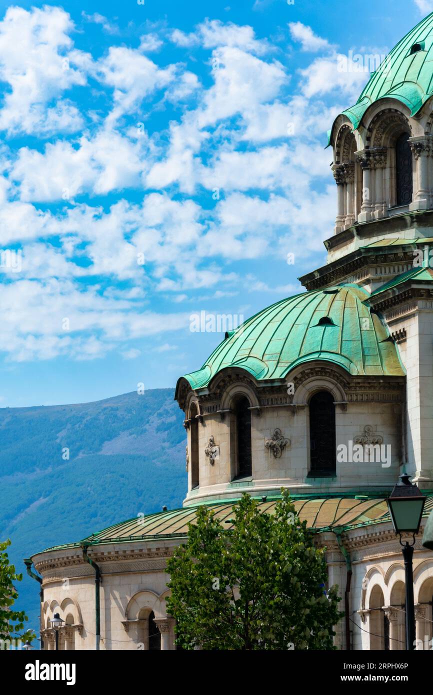 Alexander Nevsky Cathedral, a Bulgarian Orthodox cathedral built in Neo-Byzantine style. Sofia ...