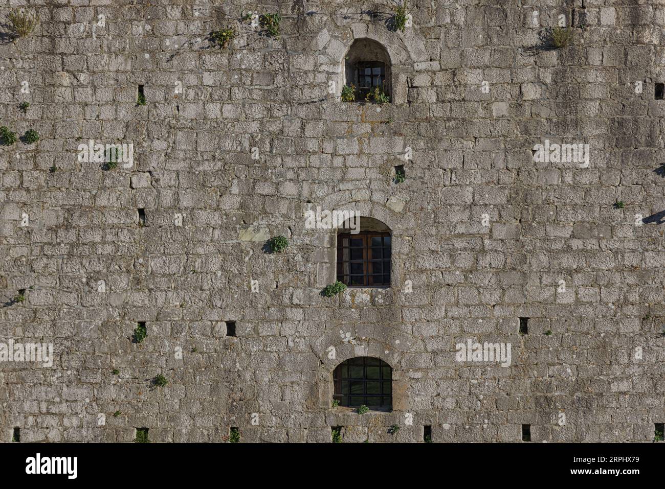 Medieval Stone Windows at Rozafa Fortress Stock Photo - Alamy