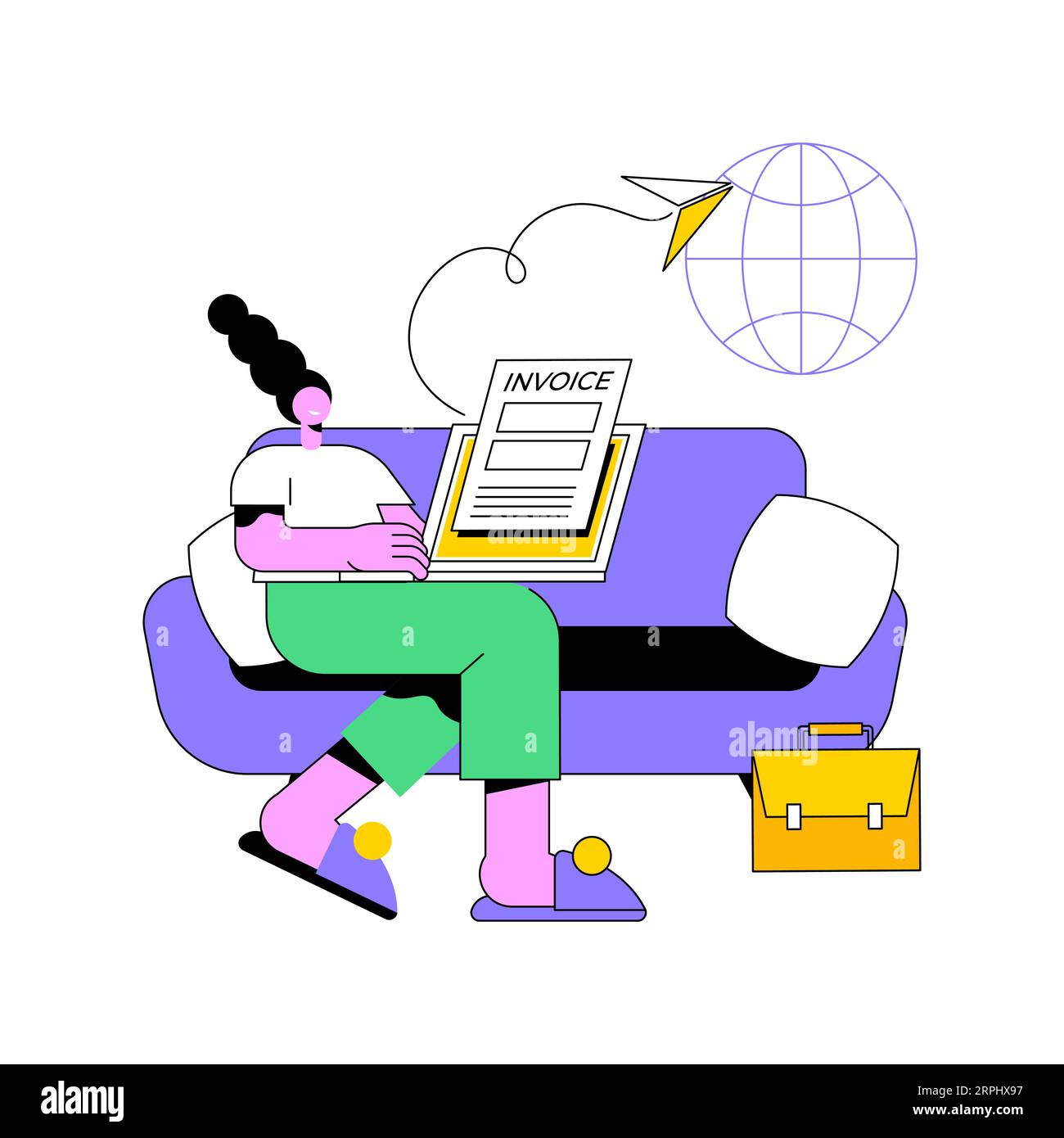 Fill out an invoice isolated cartoon vector illustrations. Freelance ...