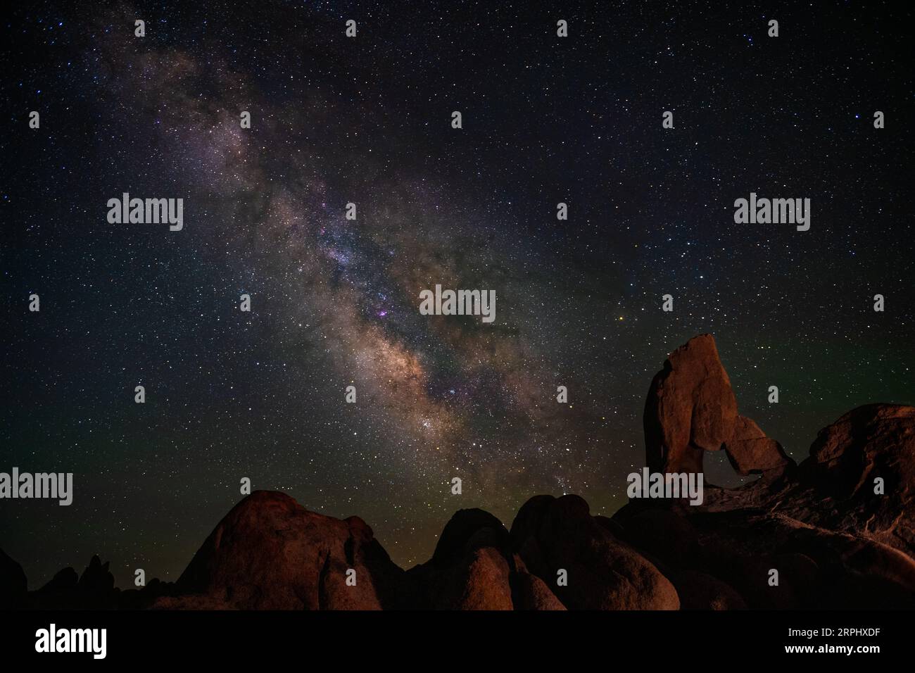 The Milky Way Galaxy Over An Arch In The Alabama Hills Stock Photo Alamy