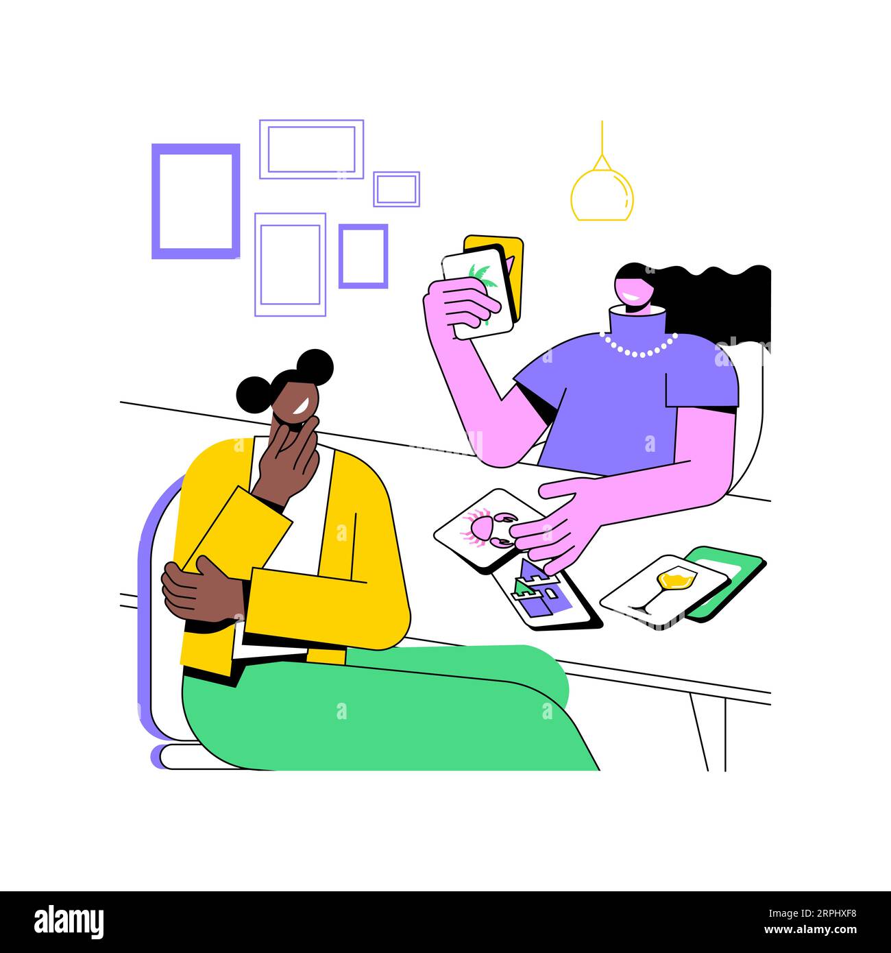 Metaphoric cards isolated cartoon vector illustrations. Mental health ...