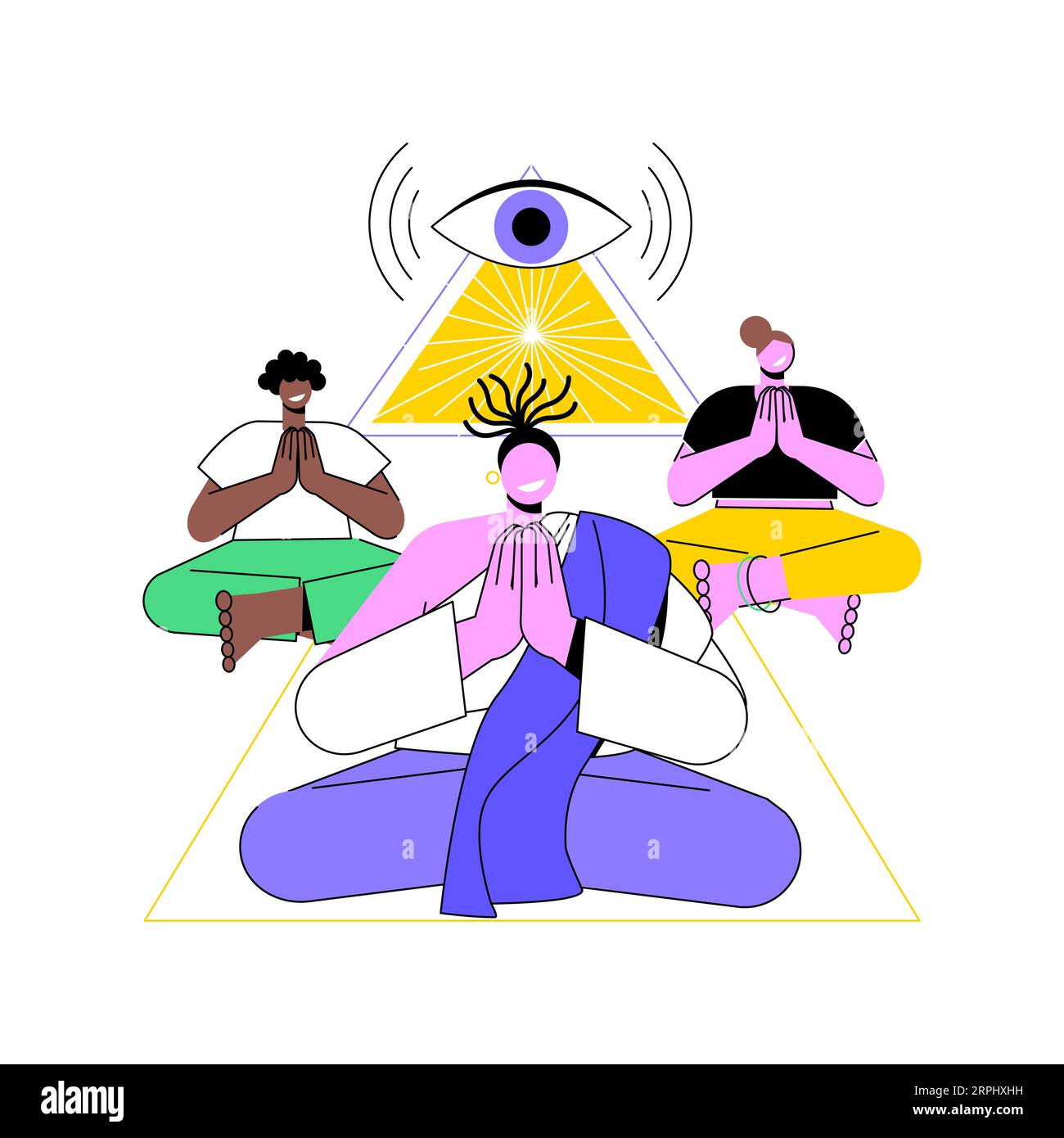 Spiritual coach isolated cartoon vector illustrations. Group of diverse ...