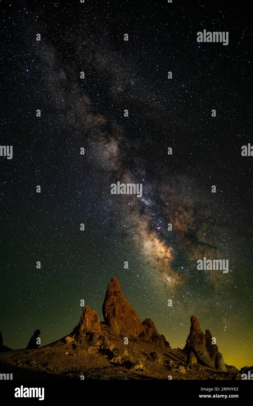 The Milky Way Galaxy over the Trona Pinnacles Stock Photo - Alamy