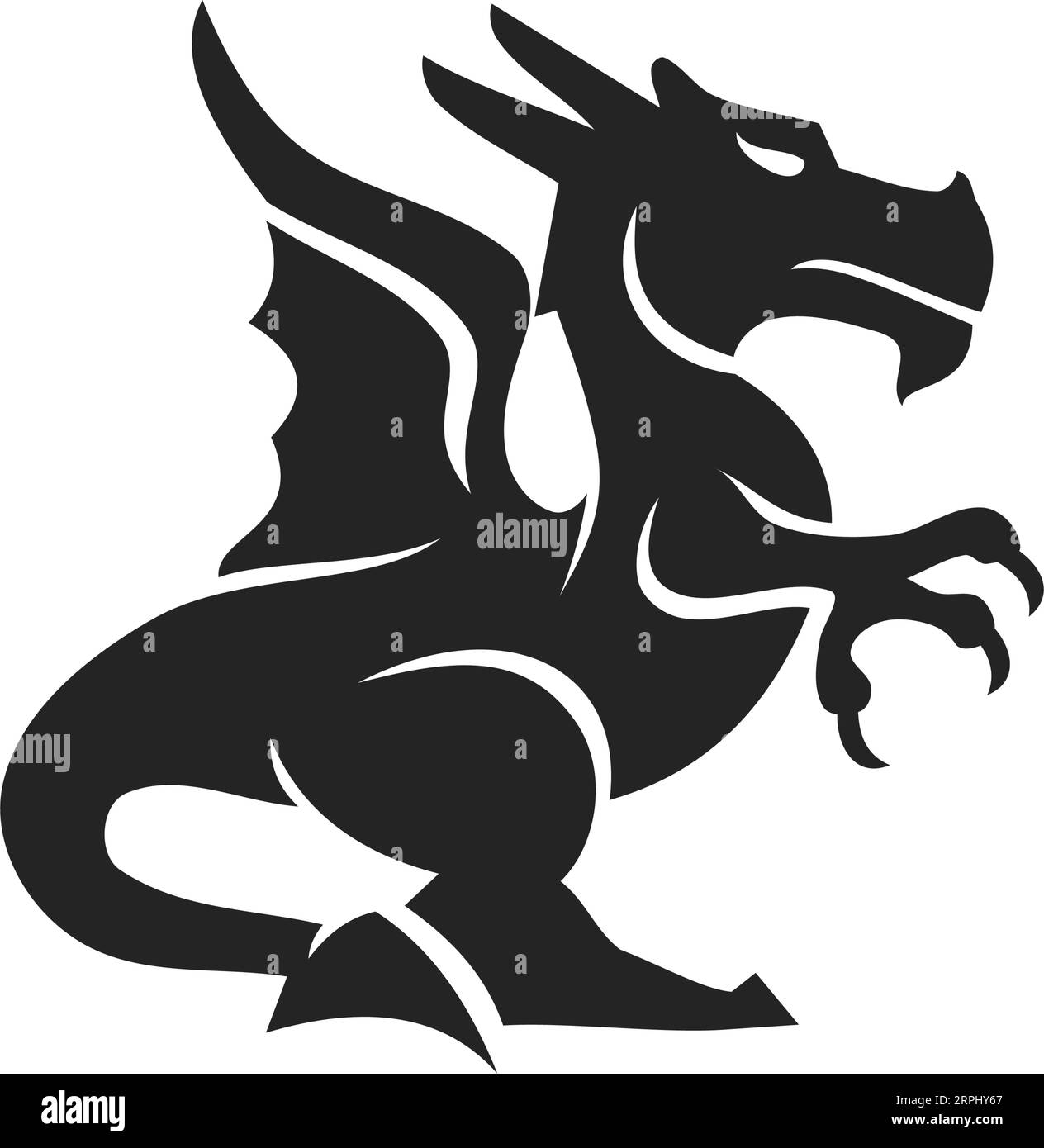 Dragon logo template Isolated. Brand Identity. Icon Abstract Vector ...