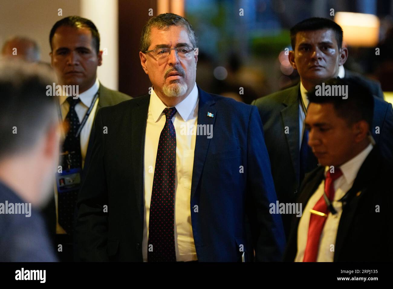 Guatemalan President-Elect Bernardo Arévalo arrives for a press ...