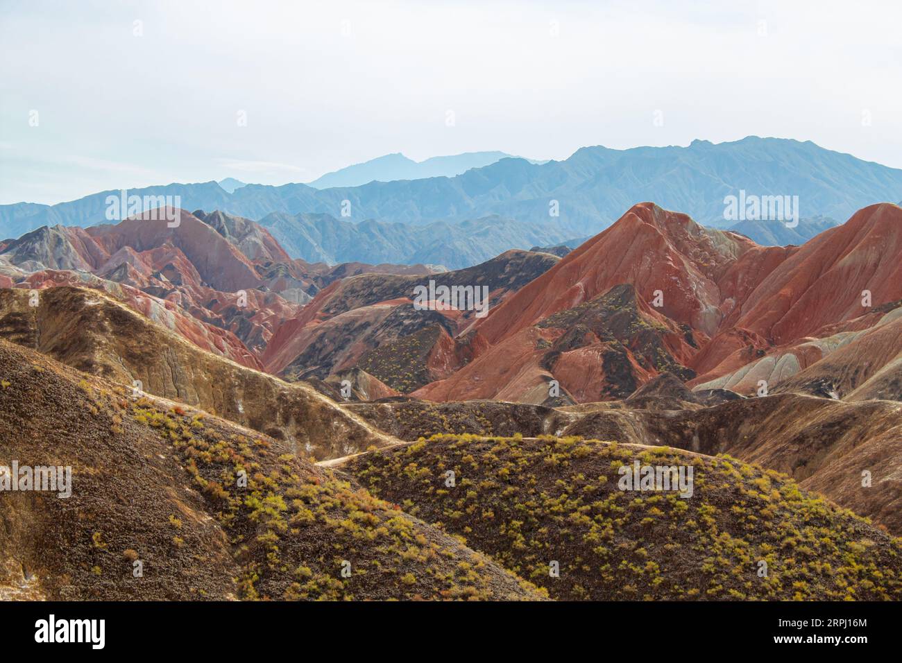 Danxia landform in Zhangye, China. Danxia landform is formed from red ...