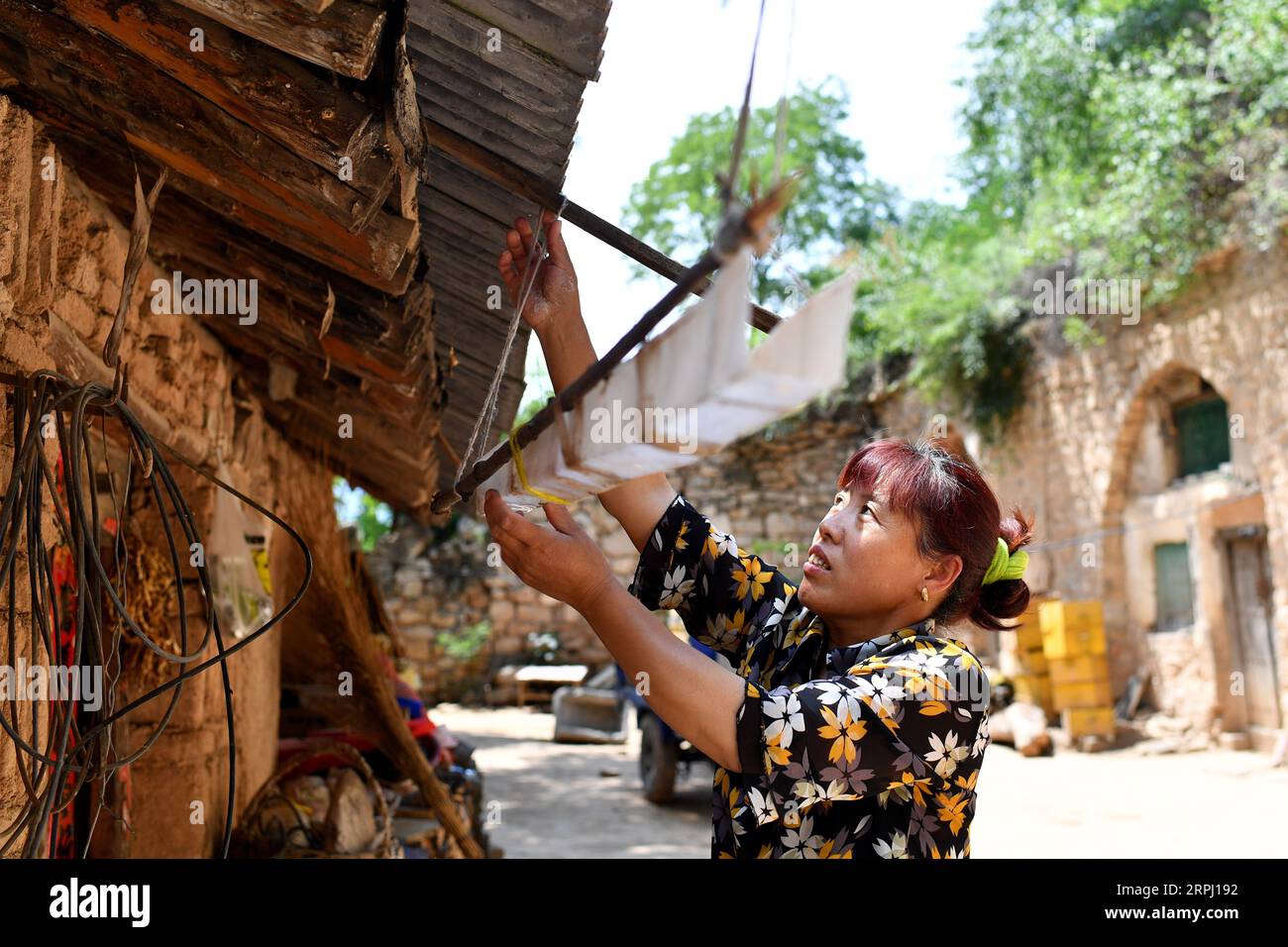 191122 Yicheng County Nov 22 2019 A Villager Fixes A Rain