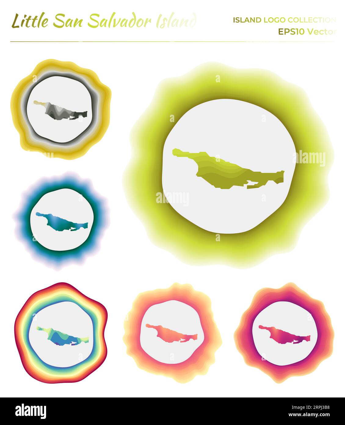 Little San Salvador logo collection. Colorful badge of the island ...