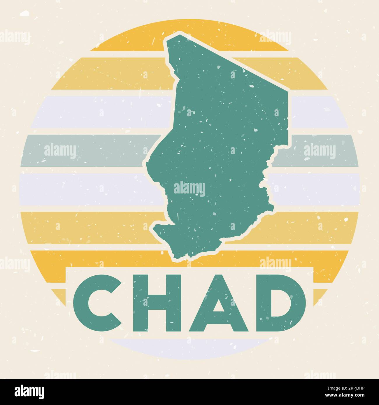 Chad logo. Sign with the map of the country and colored stripes, vector ...