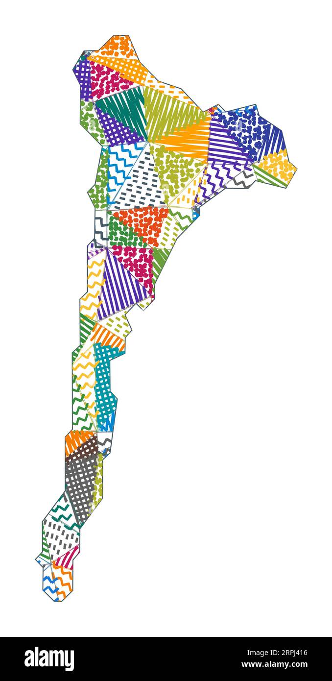 Kid style map of Ko Samet. Hand drawn polygons in the shape of Ko Samet ...