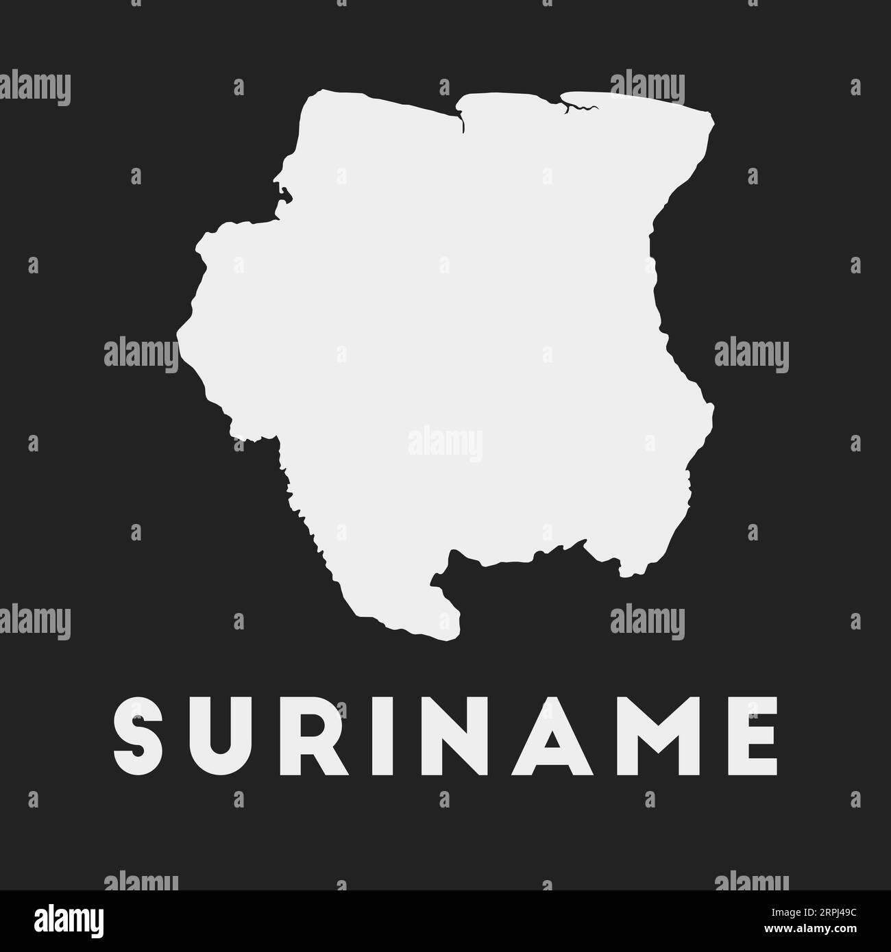 Suriname Icon Country Map On Dark Background Stylish Suriname Map