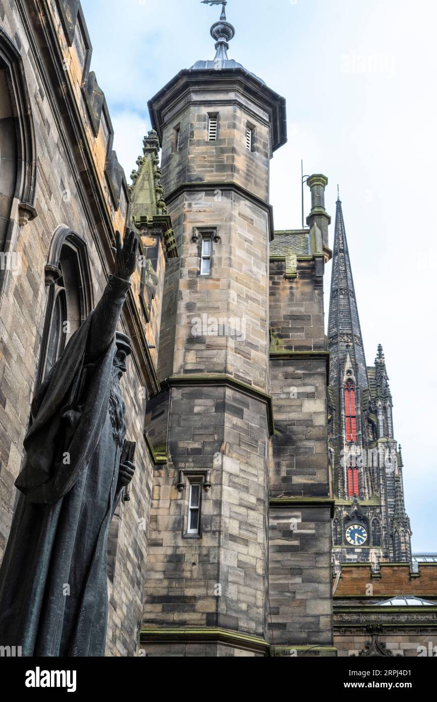 John Knox statue in the New College Quadrangle in Edinburgh Scotland ...