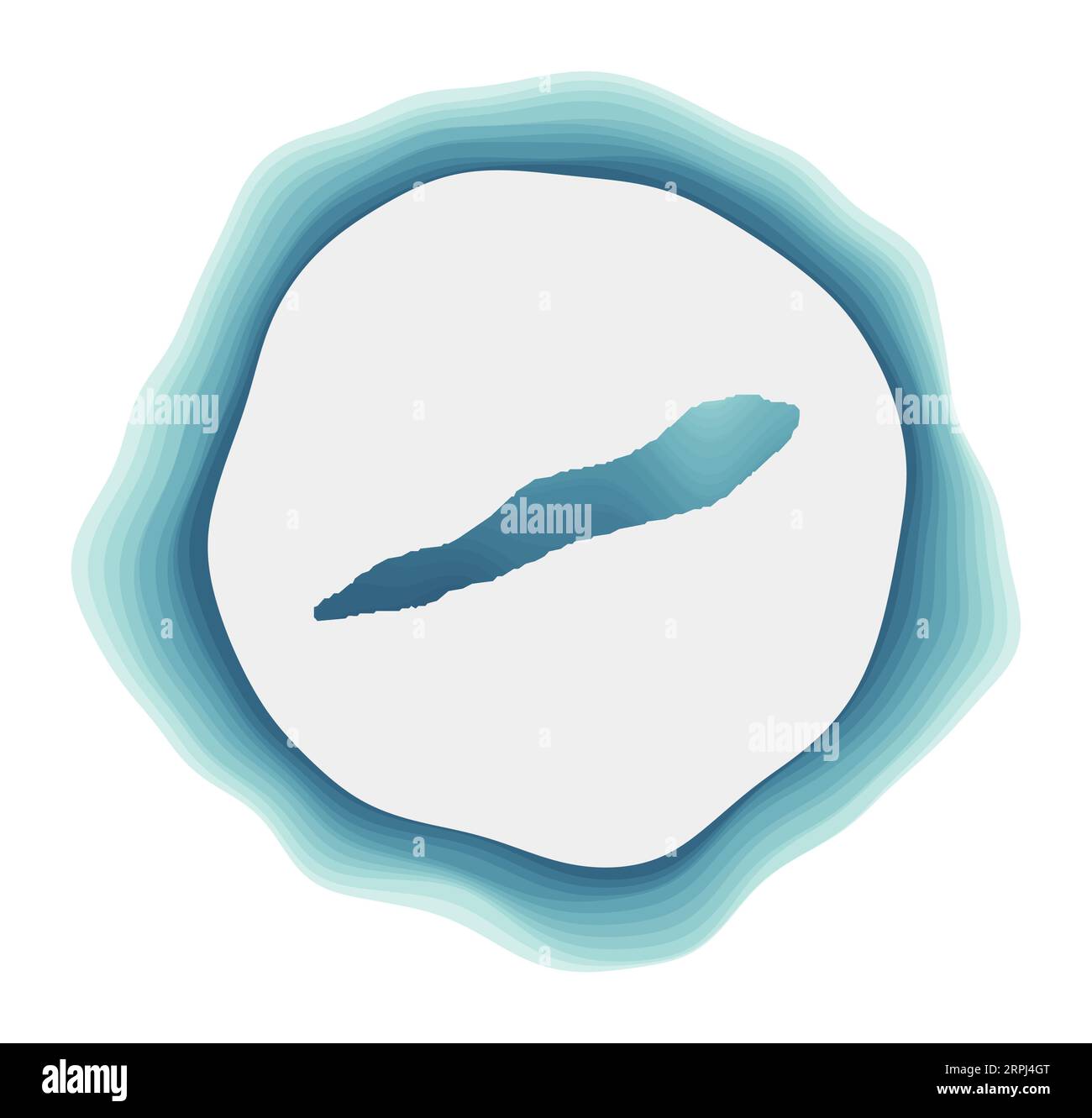 Cayman Brac logo. Badge of the island. Layered circular sign around ...