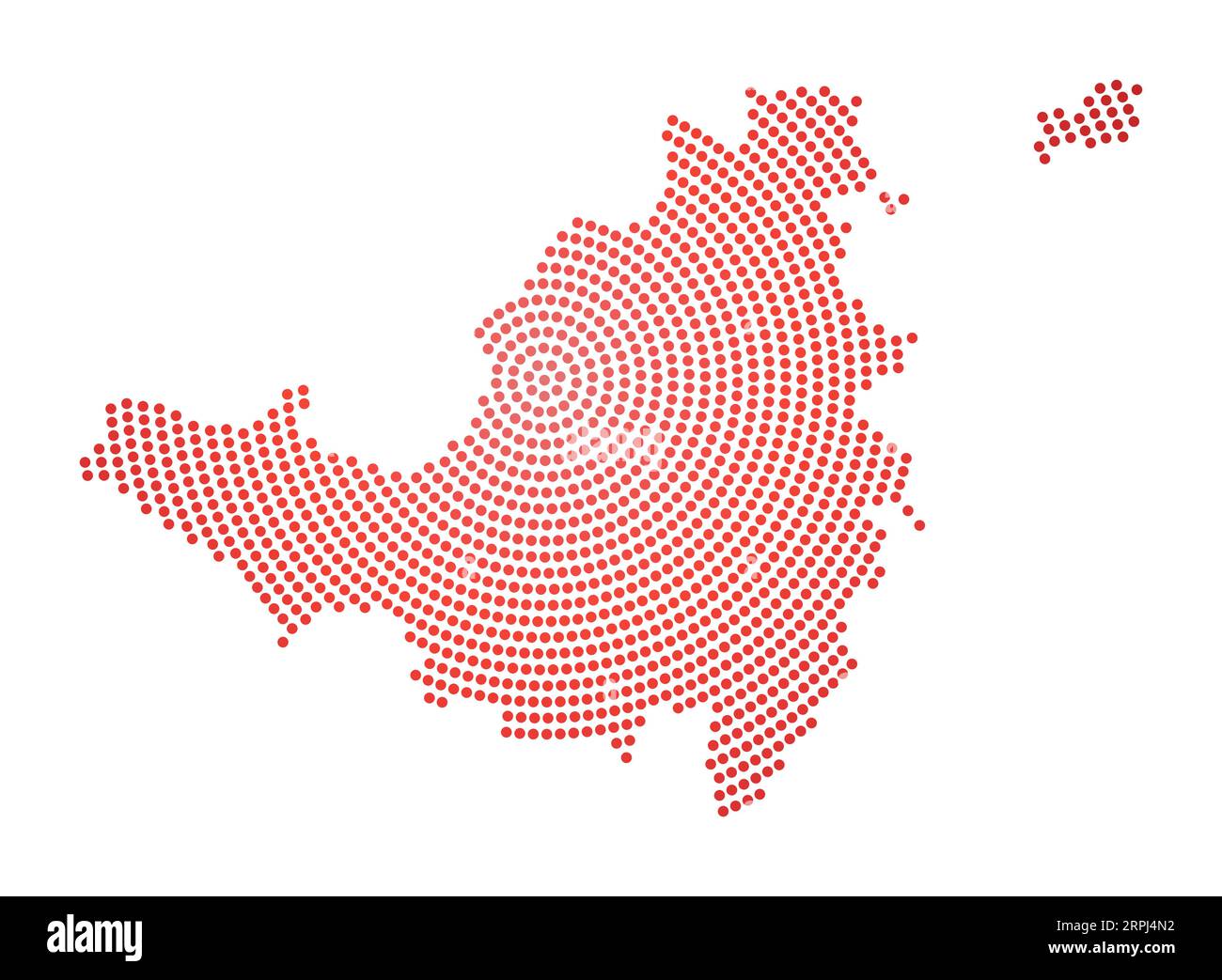 Saint Martin dotted map. Digital style shape of Saint Martin. Tech icon ...