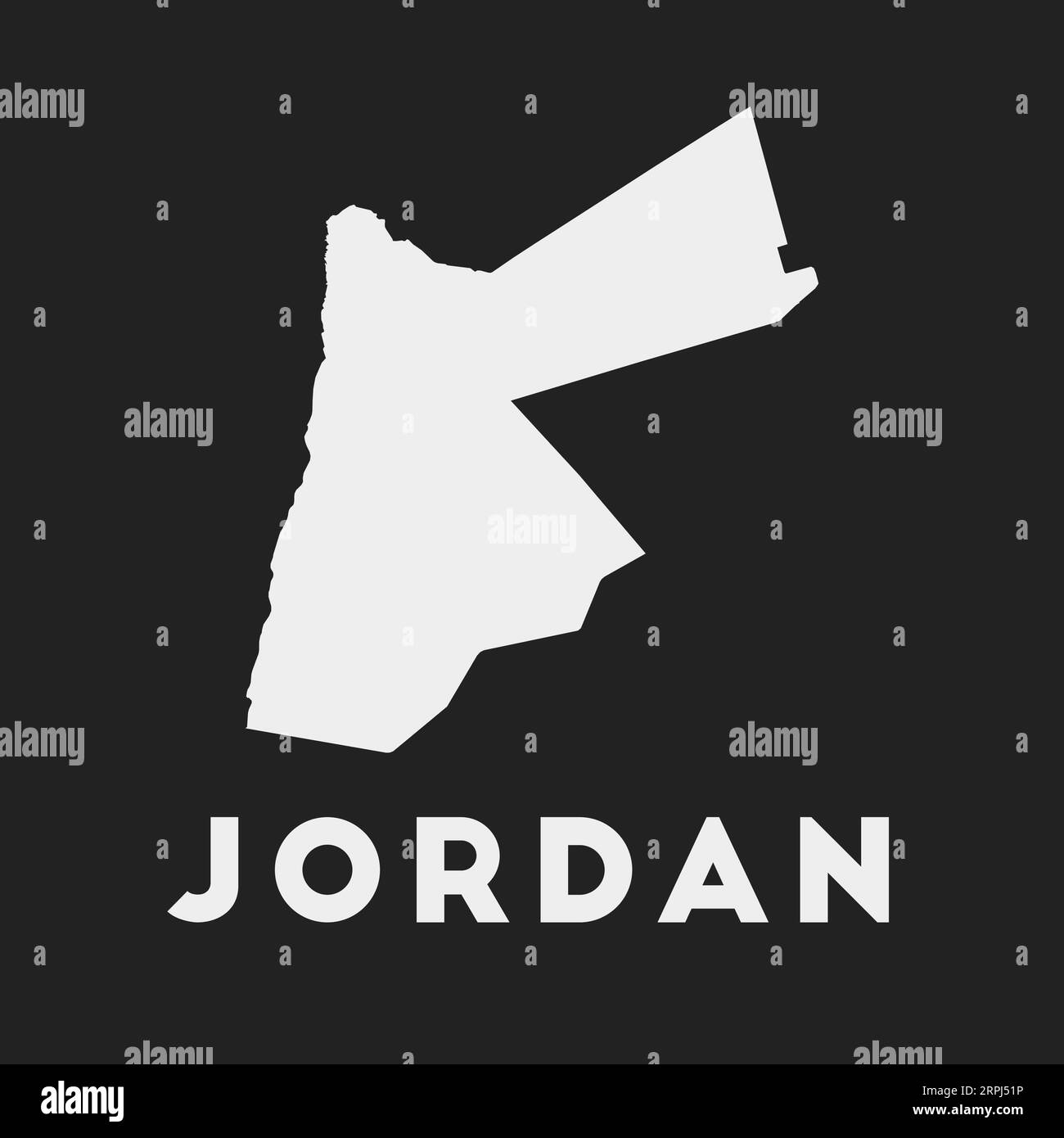 Jordan Icon Country Map On Dark Background Stylish Jordan Map With