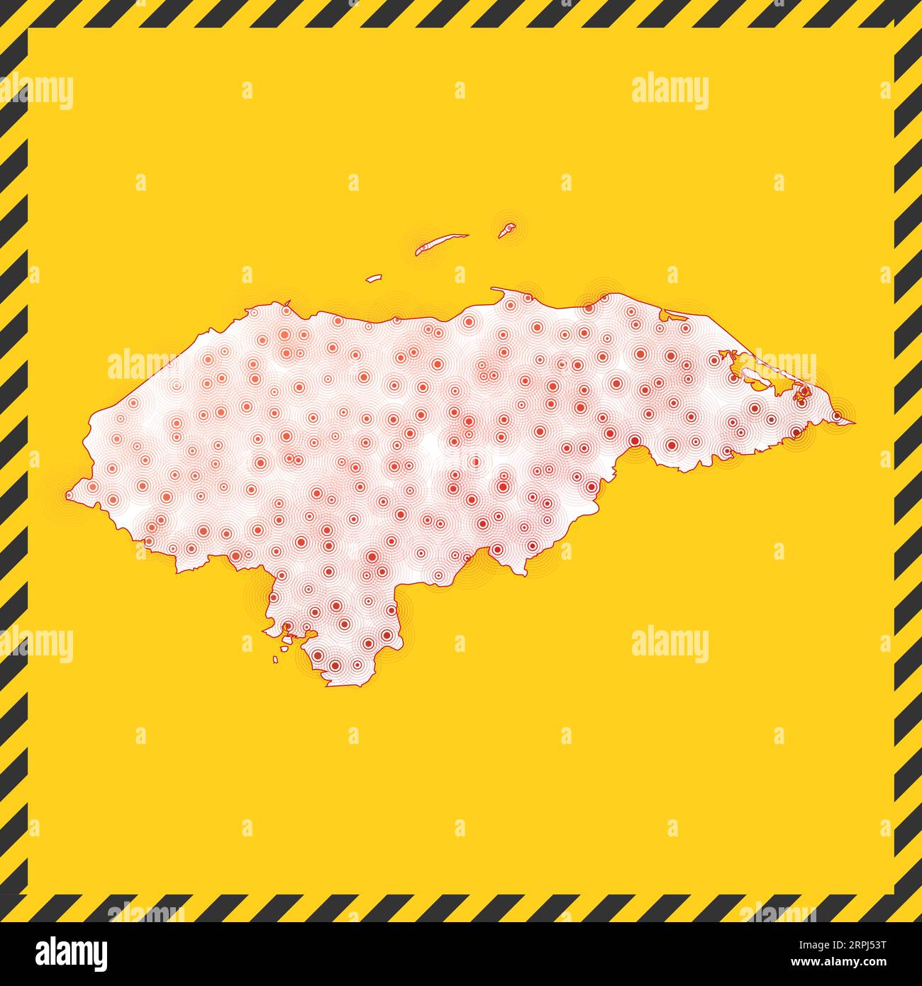 Honduras closed - virus danger sign. Lockdown country icon. Black ...