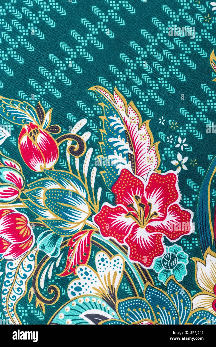 Colorful batik cloth fabric background Stock Photo - Alamy