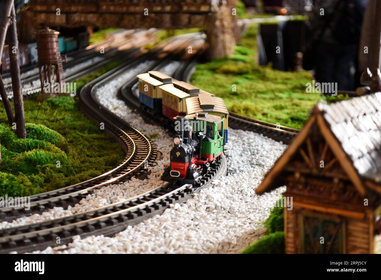 191127 -- NEW YORK, Nov. 27, 2019 -- A model train runs out of the ...