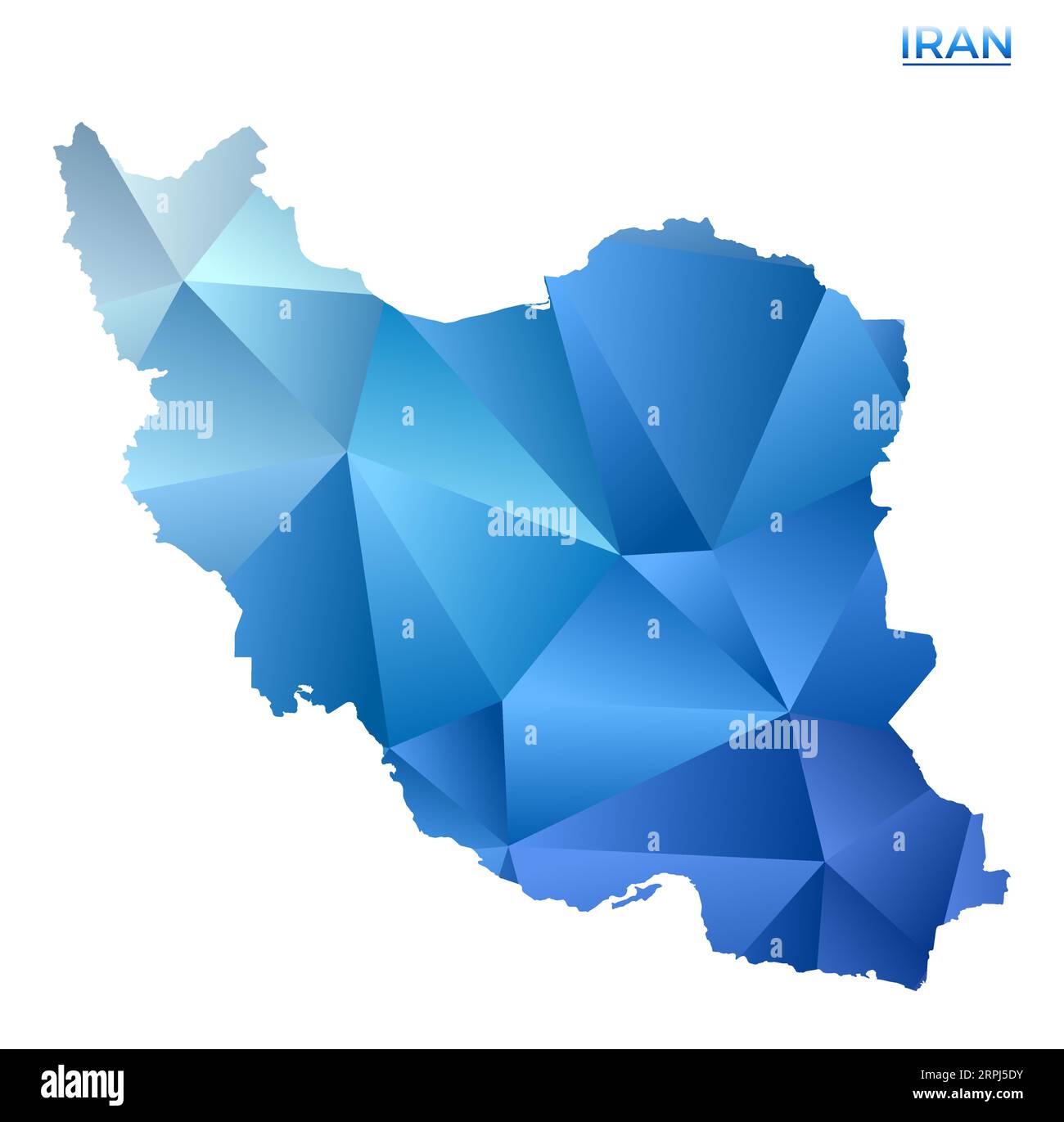 Vector polygonal Iran map. Vibrant geometric country in low poly style. Modern illustration for ...