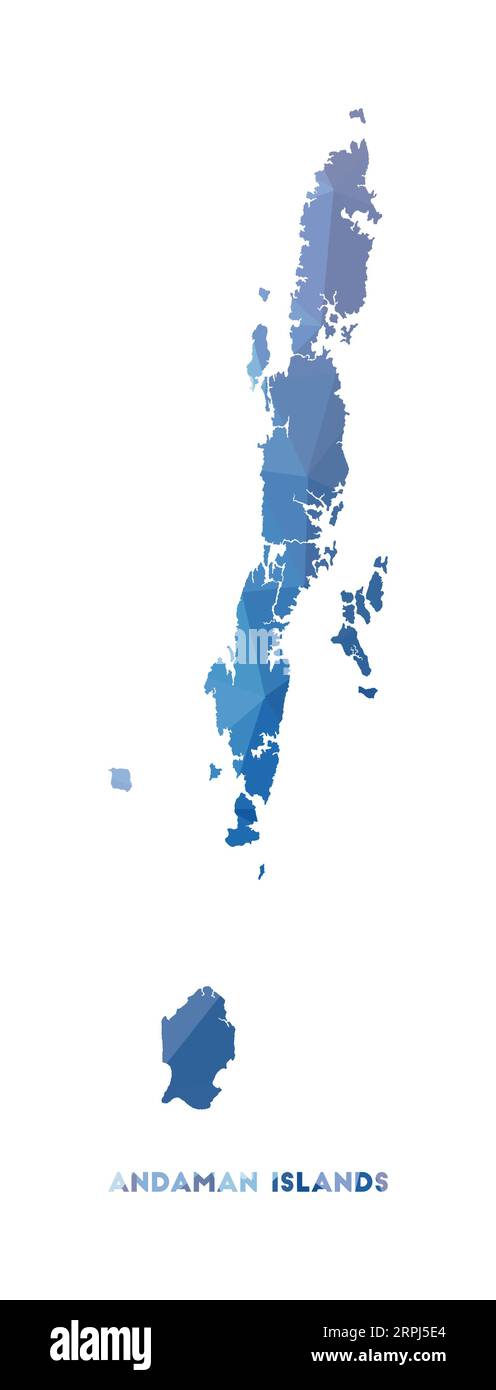 Low poly map of the Andaman Islands. Geometric illustration of the ...
