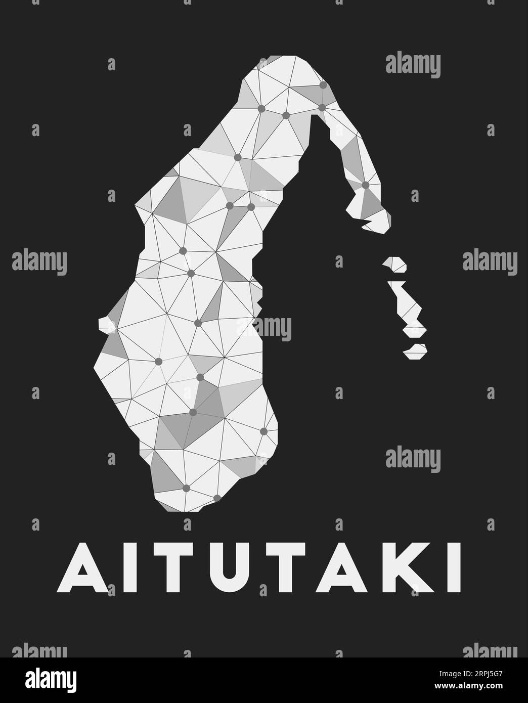 Aitutaki - communication network map of island. Aitutaki trendy ...