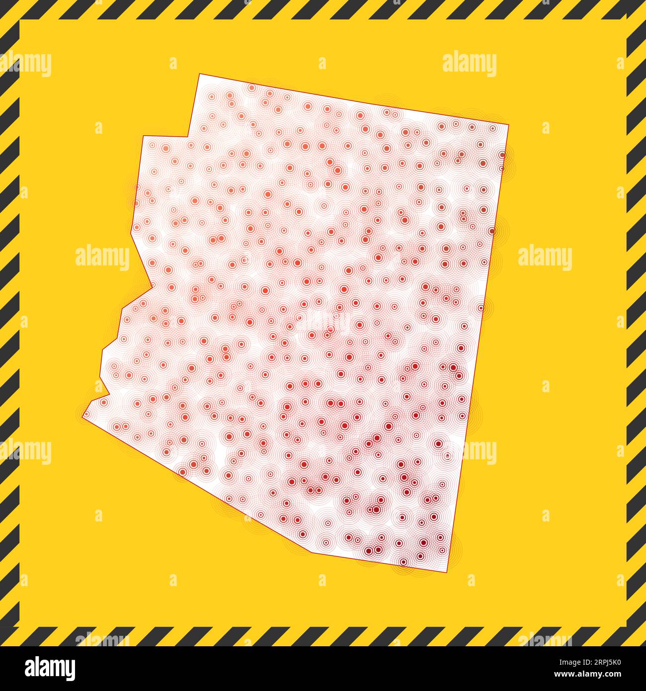 Arizona closed - virus danger sign. Lockdown US state icon. Black ...