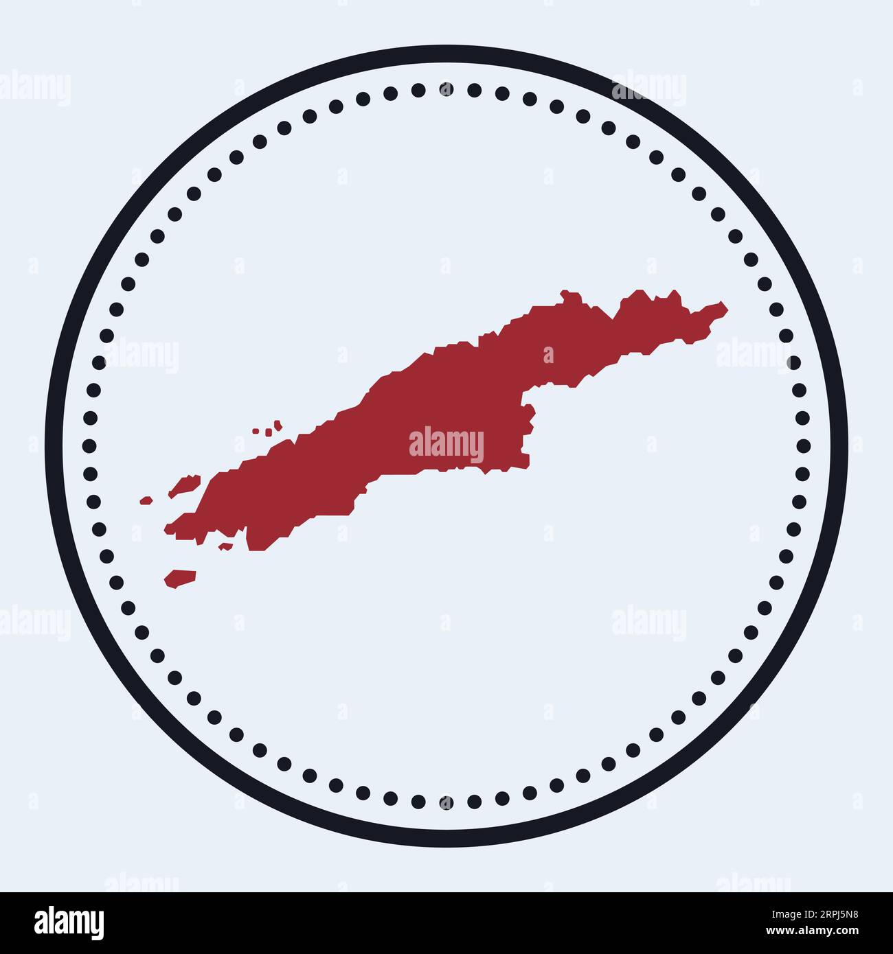 Hydra round stamp. Round logo with island map and title. Stylish ...