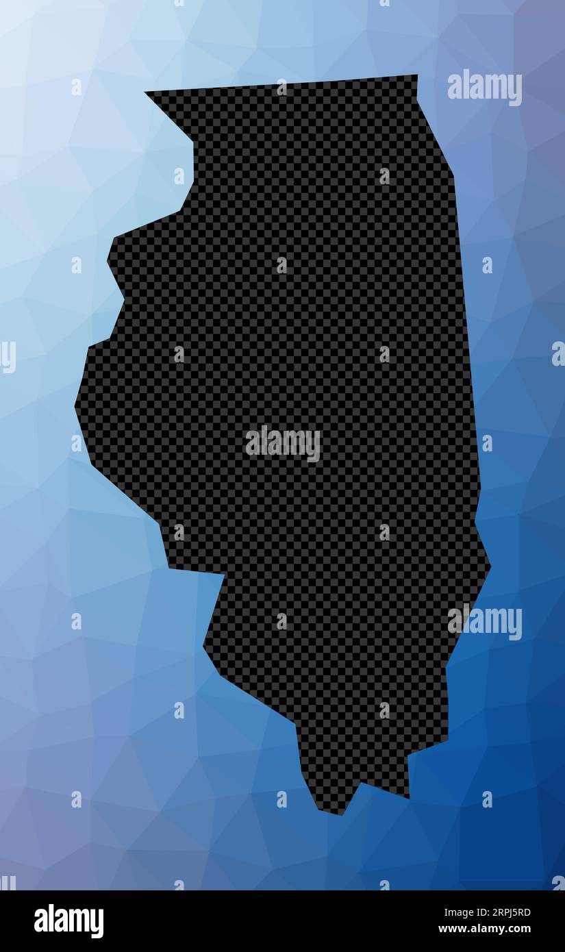 Illinois geometric map. Stencil shape of Illinois in low poly style ...