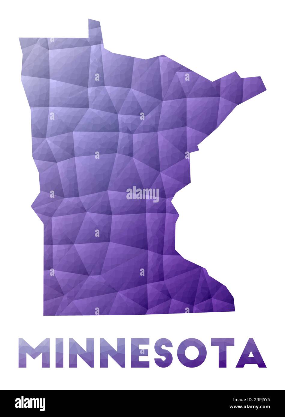 Map of Minnesota. Low poly illustration of the US state. Purple ...