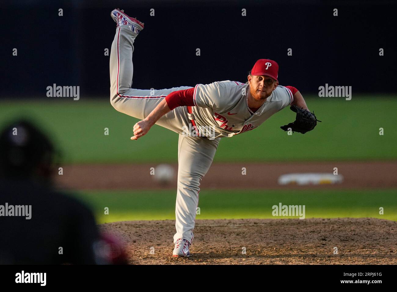 Philadelphia Phillies relief pitcher Craig Kimbrel works against a San ...