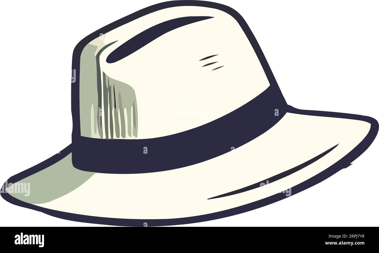 Straw fedora panama hat Stock Vector Images - Alamy